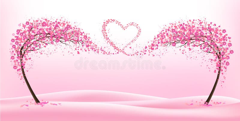 Spring Natural Background with Stylized Trees Representing the Season ...