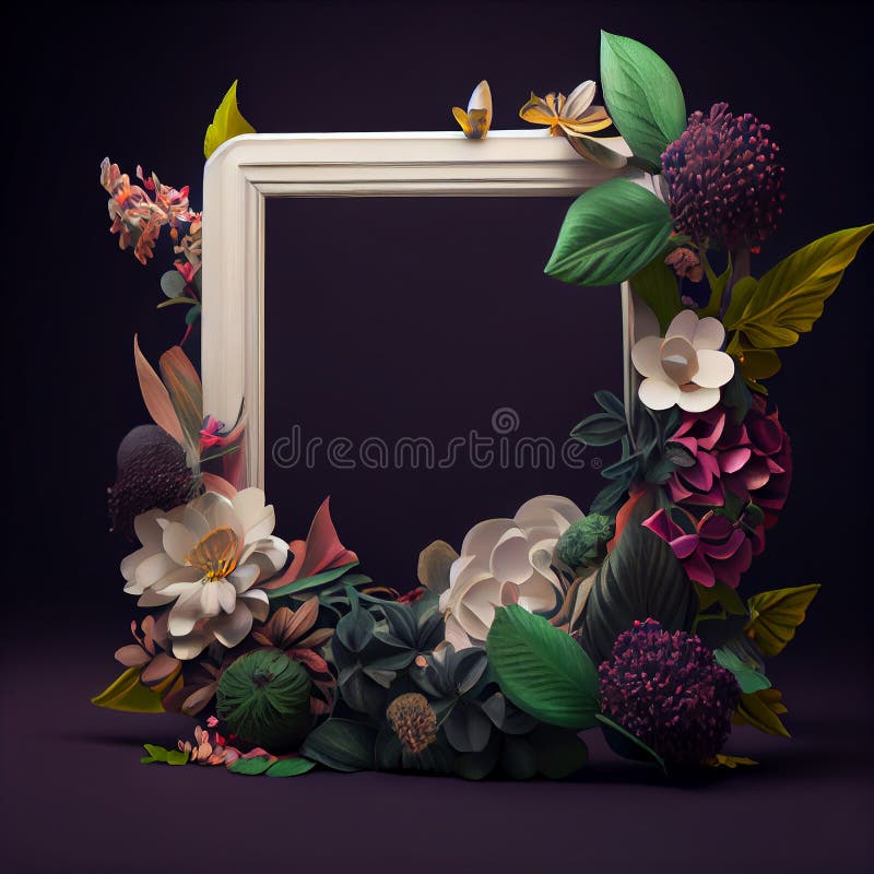 Spring Natural Empty Frame. Illustration Generative AI Stock ...
