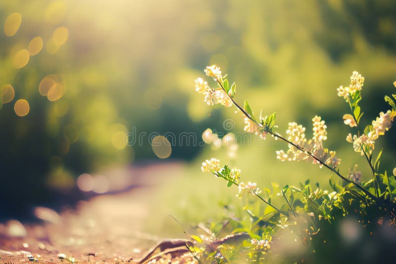 Spring Natural Floral Field Background. Illustration Generative AI ...