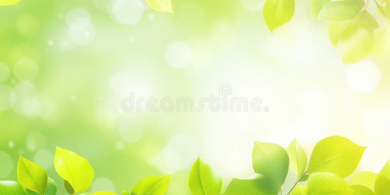 Spring Natural Spring Background with Green Foliage Stock Illustration ...