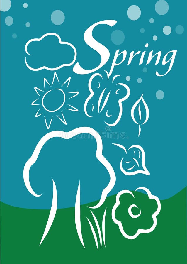 Spring and Nature Elements Background Stock Vector - Illustration of ...