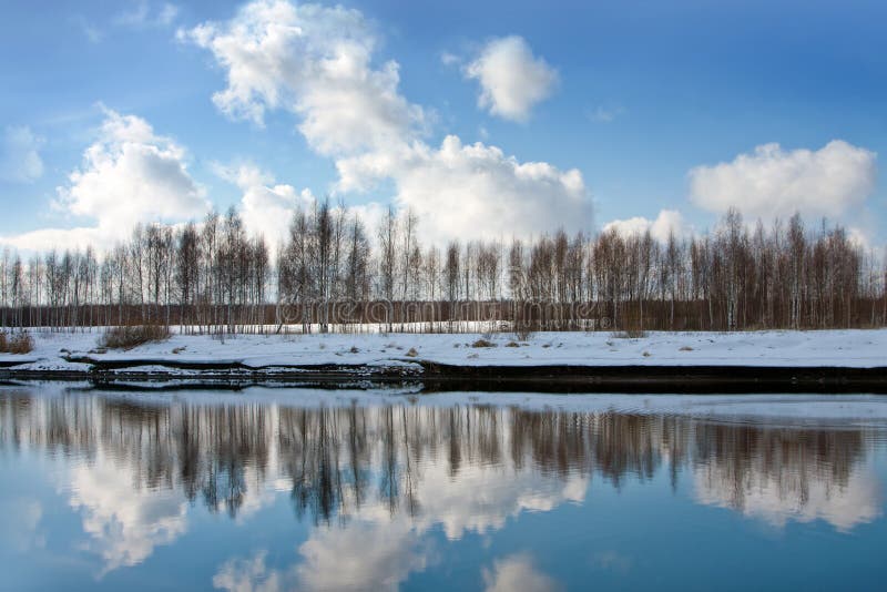 Spring nature with river stock photo. Image of landscape - 44514826