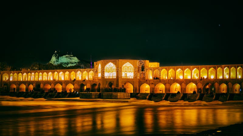 Khaju Bridge Isfahan stock image. Image of iranian, beautiful - 117337455