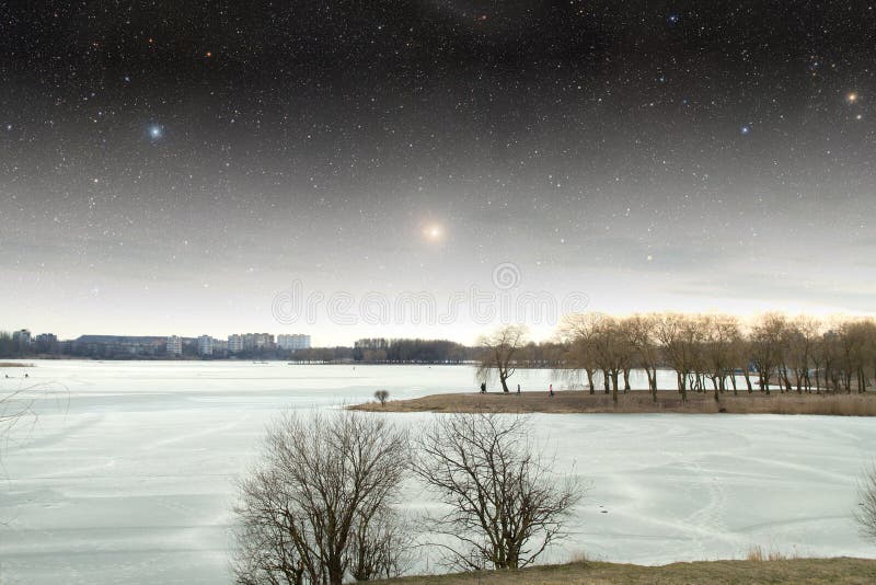 Spring night. stock image. Image of golden, nature, natural - 40353751