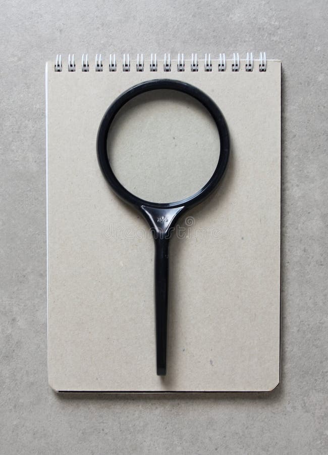 A Spring Notebook with a Sheet of Craft Paper A5 with Black Magnifying ...