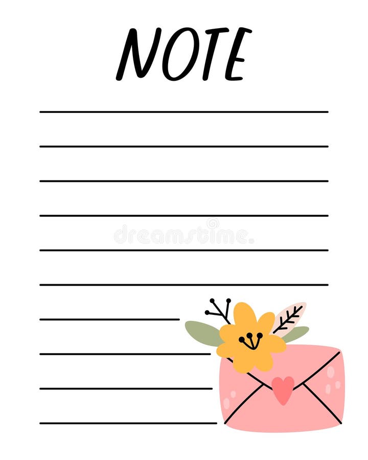 Spring Notes List Template. Organizer and Schedule with Place for Notes ...