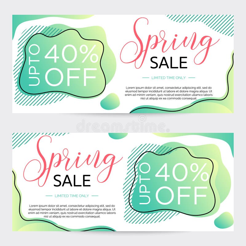 Spring Offer Template with Abstract Liquid Forms on Background ...