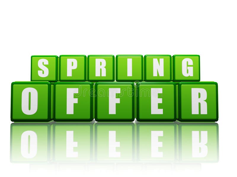 Spring Offer - Text in Green Boxes Stock Illustration - Illustration of ...