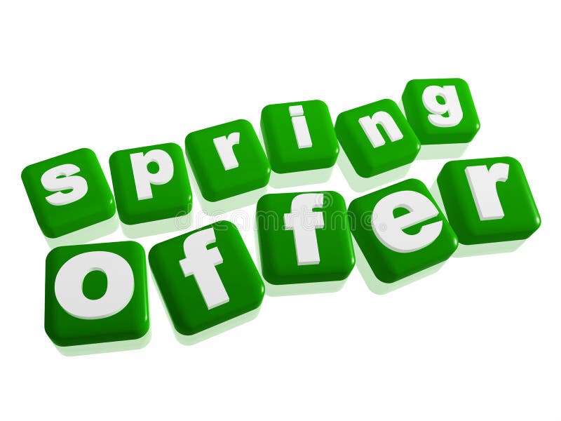 Spring Offer Green Hexagon Label with Flower Stock Illustration ...