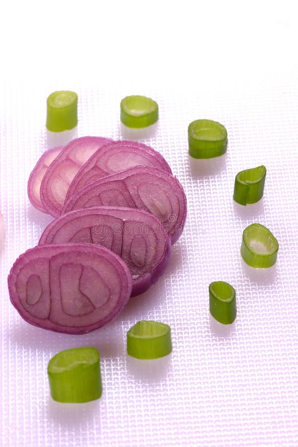 Spring Onion Bulb in Pieces Stock Photo - Image of delicious, nutrition ...