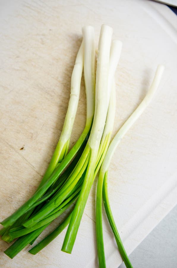 Spring onion stock photo. Image of crop, vegetarian, board - 49980580