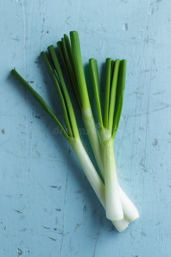 Spring Onions, Whole and Sliced Stock Photo - Image of bulb, groceries ...