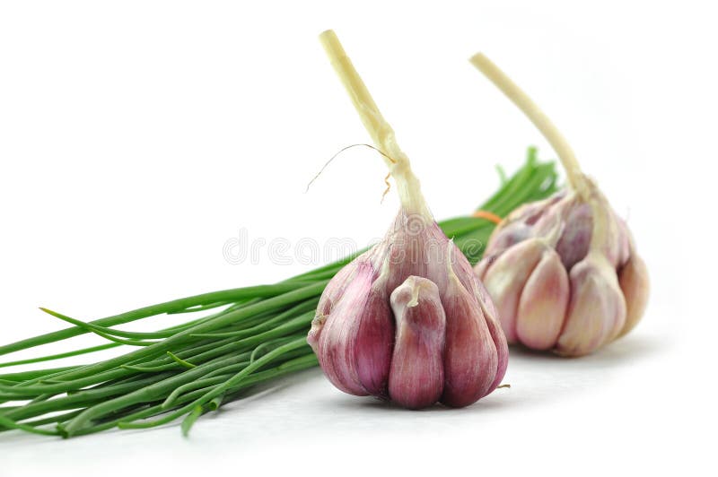 Spring onions and garlic stock image. Image of leaves - 9356101