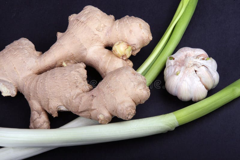 Spring Onions. Ginger. Garlic. Stock Image - Image of healthy ...