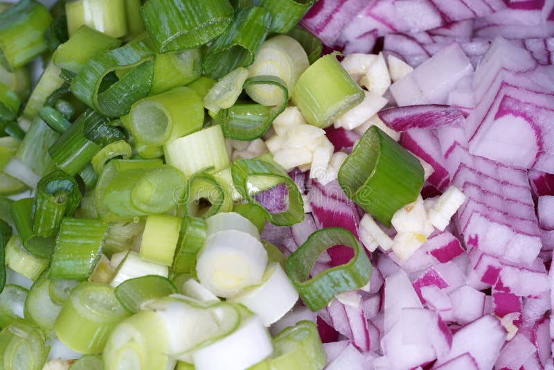 Spring Onions Photographed in Our German Kitchen with Macro Stock Photo ...