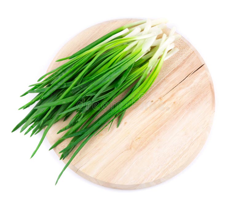 Spring Onions on the Wooden Cutting Board. Stock Image - Image of ...