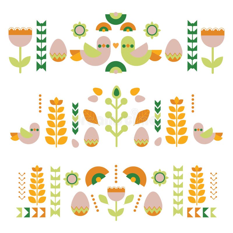 Spring Ornament, Easter Patterns. Stock Illustration - Illustration of ...
