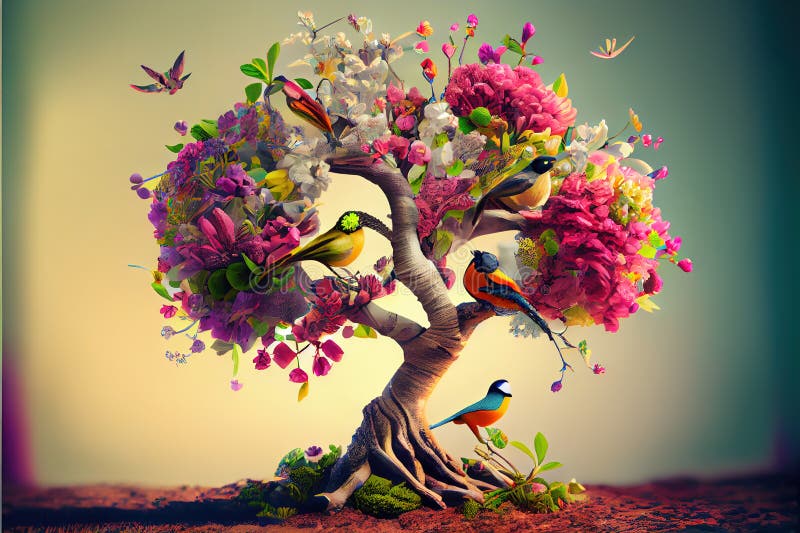 Cherry Blossom Flower Render Stock Illustrations – 348 Cherry Blossom ...