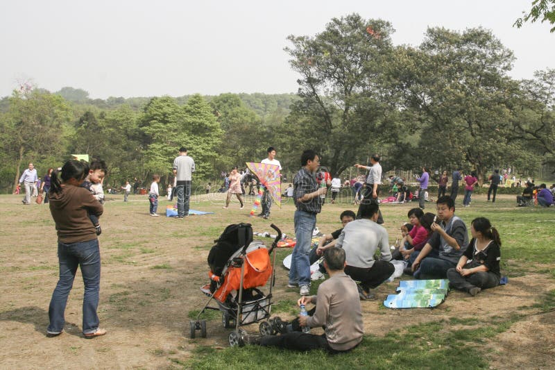Spring Outing in the Park,chengdu,china Editorial Image - Image of tree ...