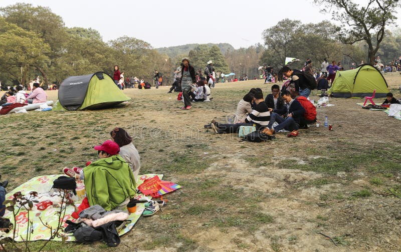 Spring Outing in the Park,chengdu,china Editorial Stock Image - Image ...