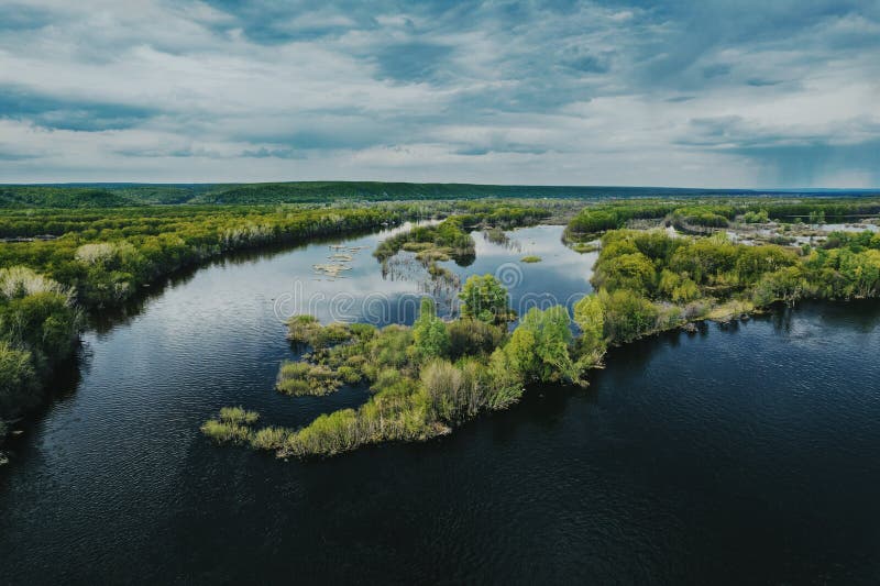 Spring overflow landscape stock image. Image of aerial - 219882251