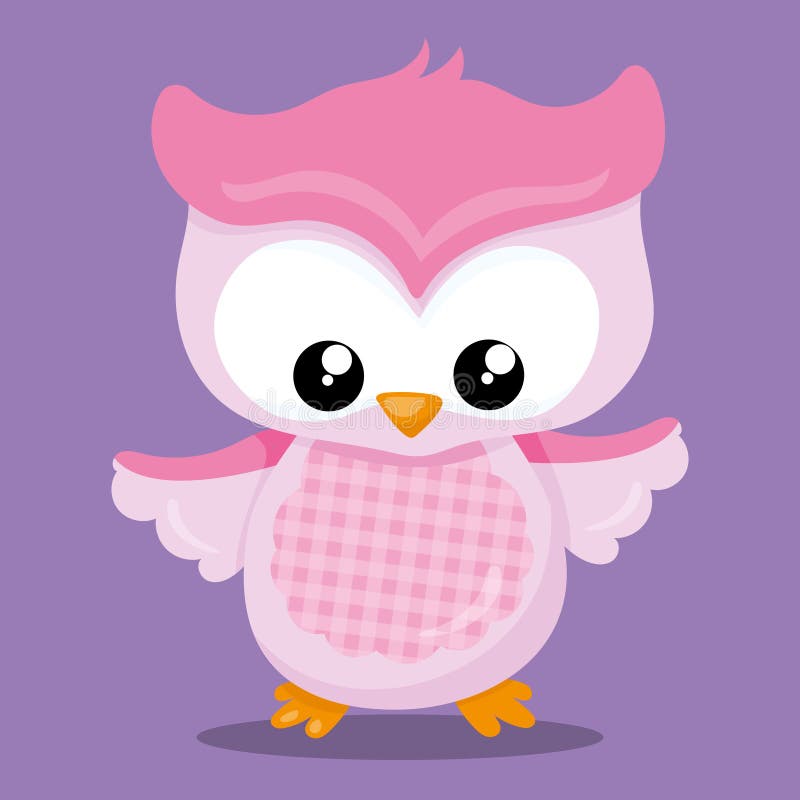 Spring owls pink owl 04 stock vector. Illustration of owls - 198991223