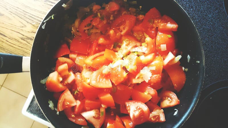 Spring in the pan stock photo. Image of making, salsa - 74878058
