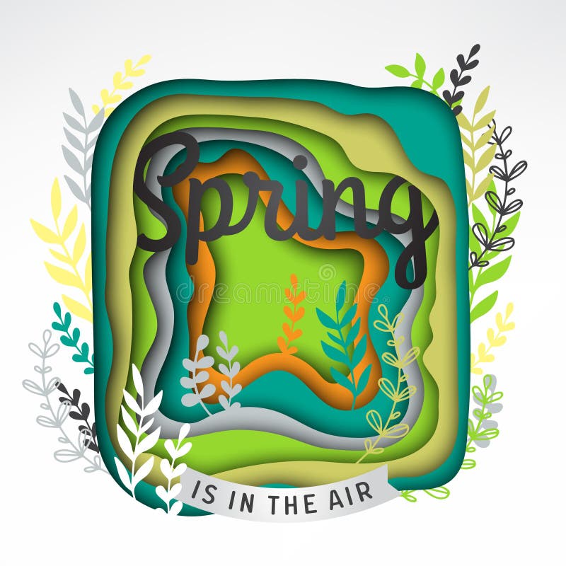 Spring paper illustration stock vector. Illustration of cutting - 86659893