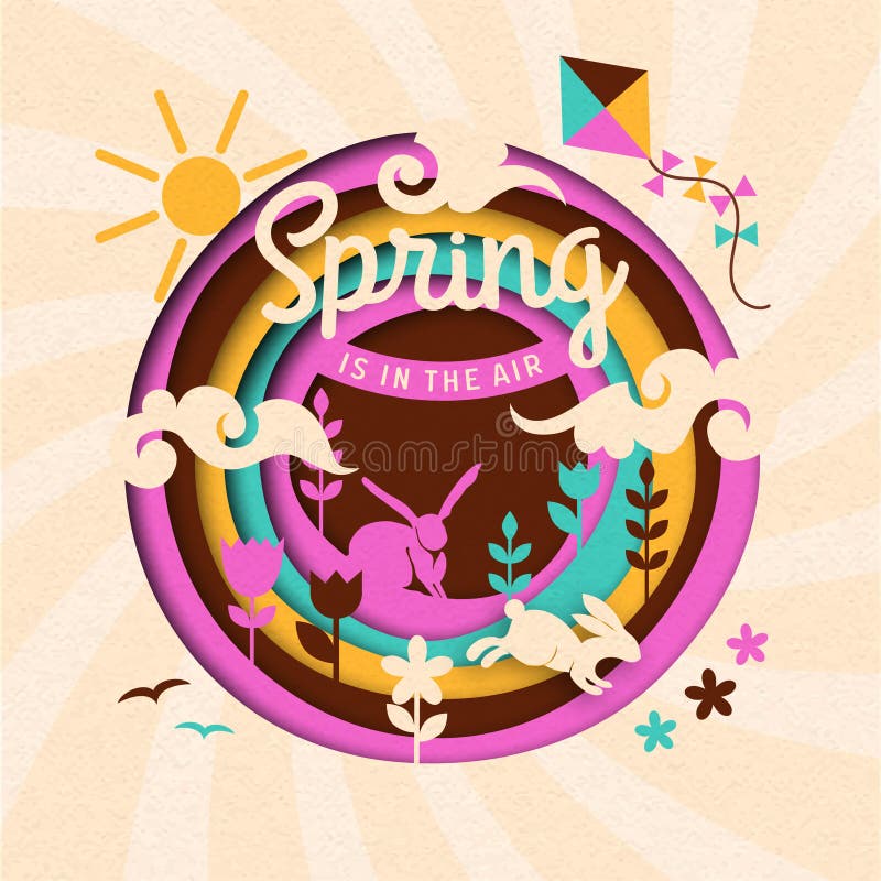 Spring paper illustration stock vector. Illustration of badge - 86810958