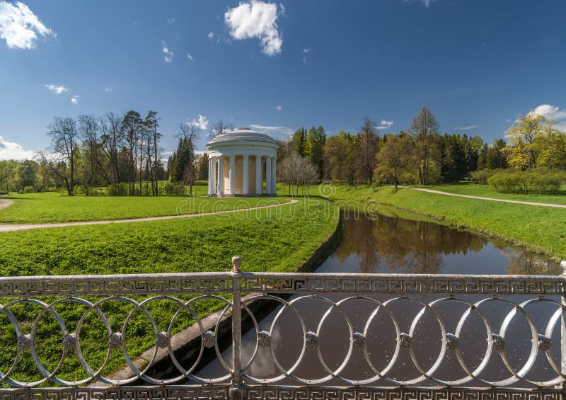 Classical Building in Rose Garden Stock Photo - Image of door ...