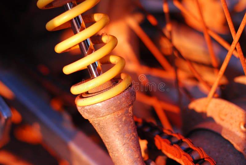 Spring part of motorcycle stock photo. Image of beauty - 37671942