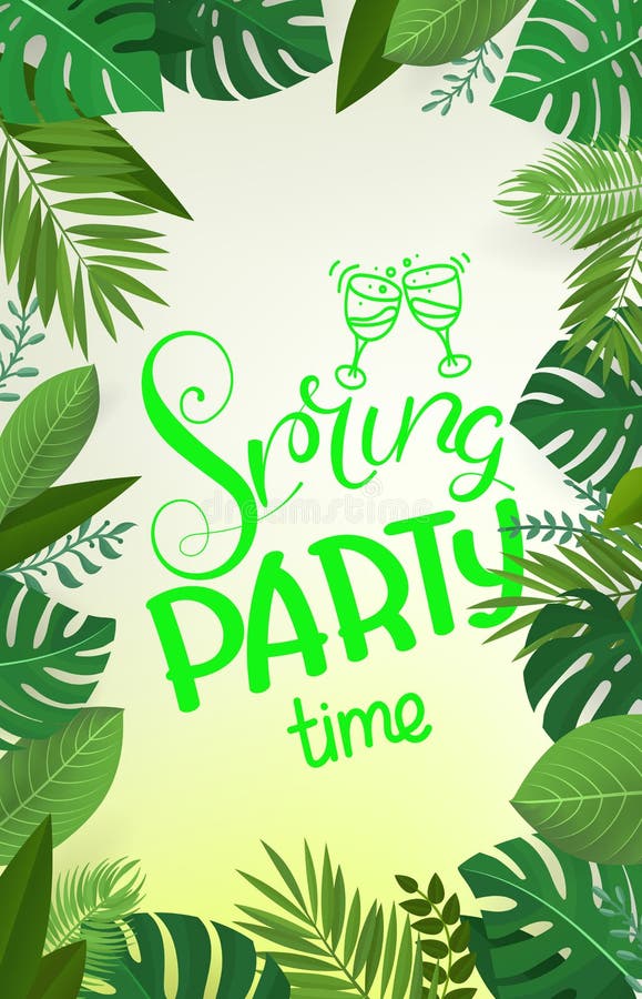 Spring party time concept stock vector. Illustration of leaf - 184861329