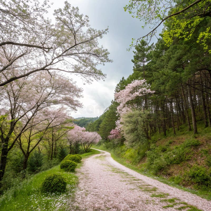 Spring Path. a Beautiful Path in the Forest in the End of the Spring ...