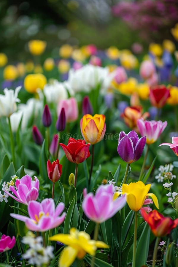 Spring Pattern with a Color Flowers Stock Illustration - Illustration ...