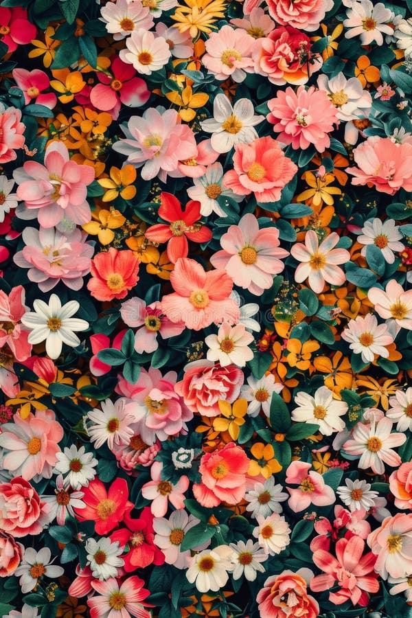 Spring Pattern with a Color Flowers Stock Illustration - Illustration ...