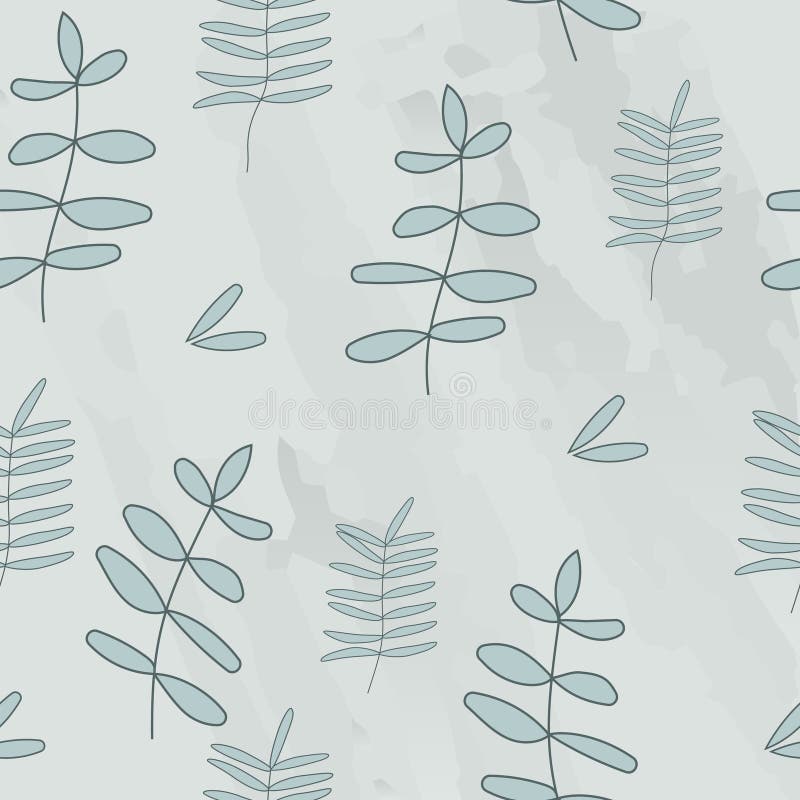 Spring Pattern with Plants. Vector Botanical Elements Stock Vector ...