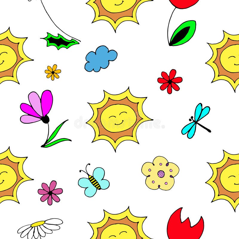 Spring Pattern. Seamless Vector Backdrop Stock Vector - Illustration of ...