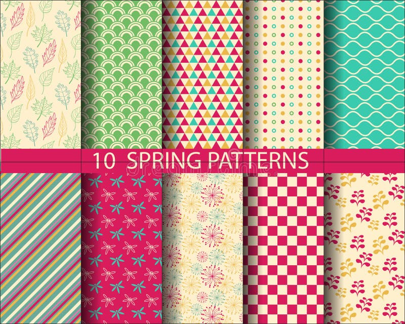 Spring pattern set stock vector. Illustration of baby - 50162552