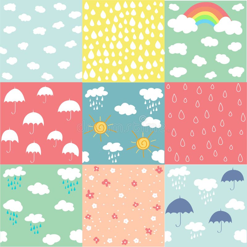 Spring pattern set stock vector. Illustration of seamless - 111178034