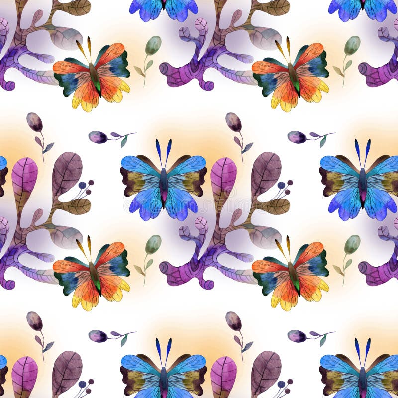 Spring Pattern by Watercolor Stock Illustration - Illustration of ...