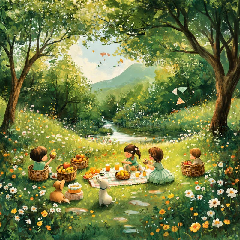 Spring Picnic Delight stock photo. Image of weekend - 369789382