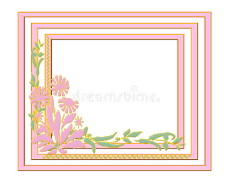 Spring Pink Frame stock illustration. Illustration of green - 4463463