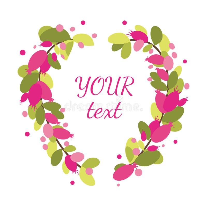 Spring Pink and Green Floral Frame. Invitation Template Stock Vector ...