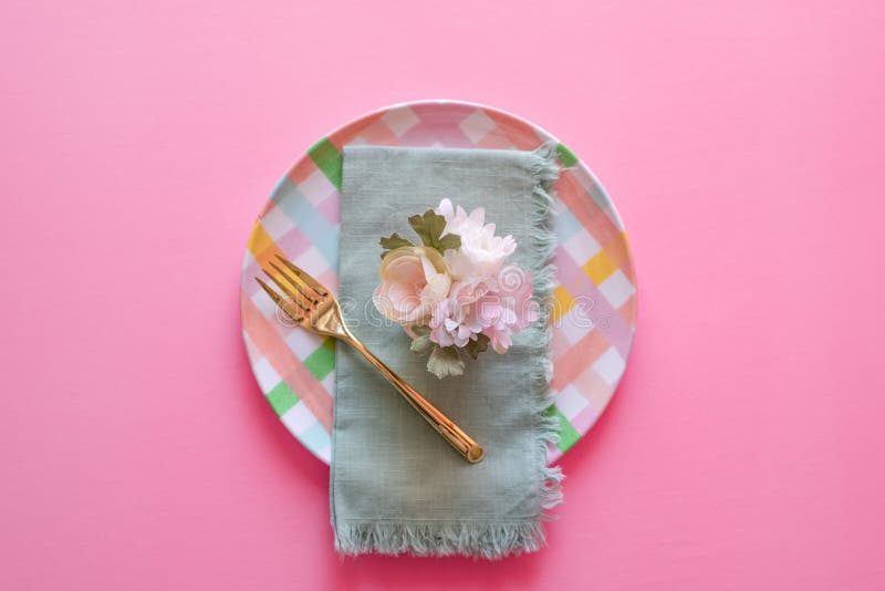 Spring Place Setting with Forks and Tulip Stock Image - Image of ...