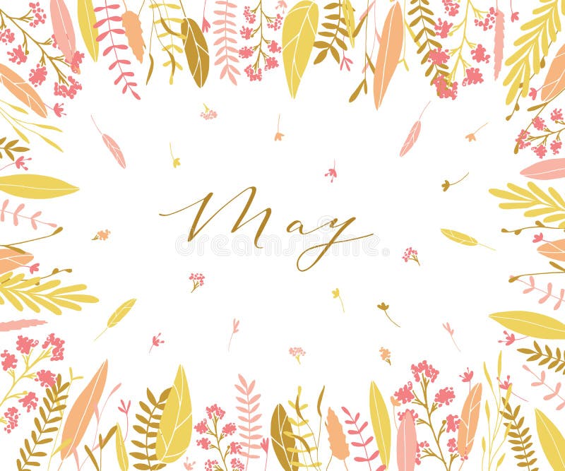 Spring plant frame. stock vector. Illustration of floral - 113672603