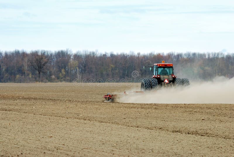 Spring Plowing A Dry Farm Field Stock Photo - Image: 24296142