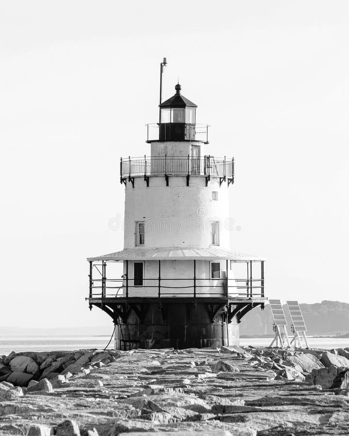 Spring Point Ledge Lighthouse, in Portland, Maine Stock Image - Image ...