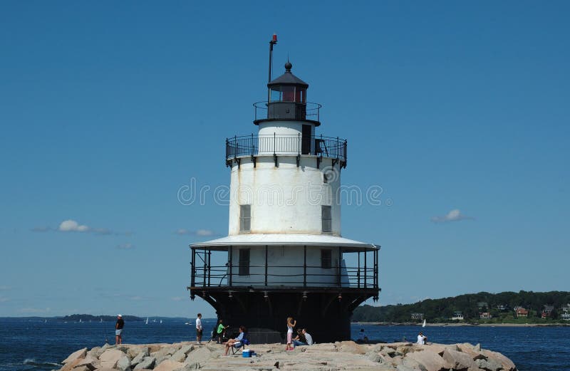Spring Point Ledge Lighthouse, Portland, ME Stock Image - Image of ...