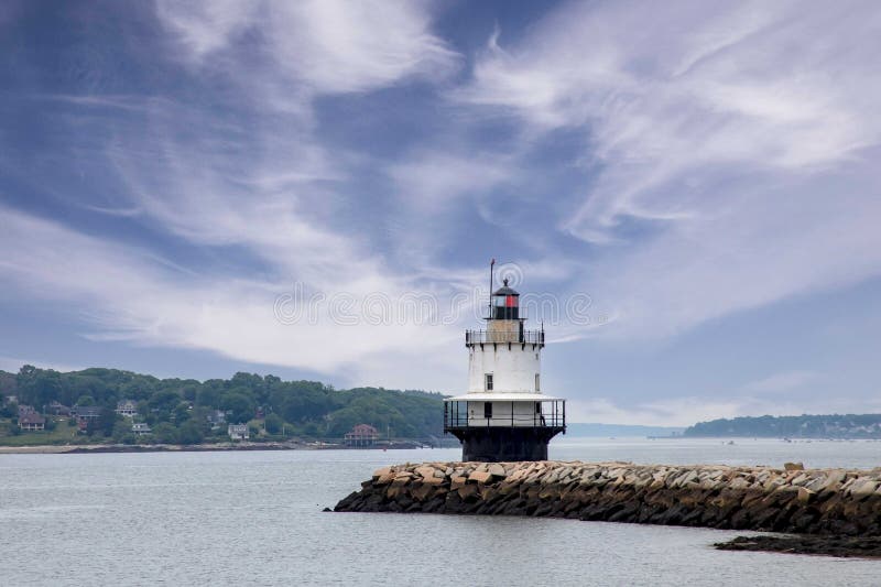Spring Point Ledge Lighthouse Stock Photo - Image of maine, iconic ...