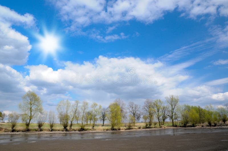 Spring in Poland stock image. Image of cloudy, lawn, horizon - 24395371